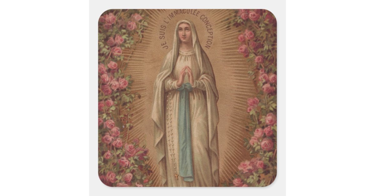 Immaculate Conception Square Sticker | Zazzle