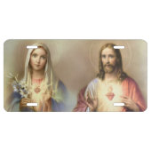 Immaculate Heart Mary and Sacred Heart of Jesus License Plate | Zazzle