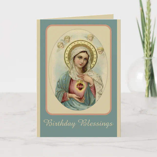 Immaculate Heart of Mary Blessed Virgin Mary Card | Zazzle