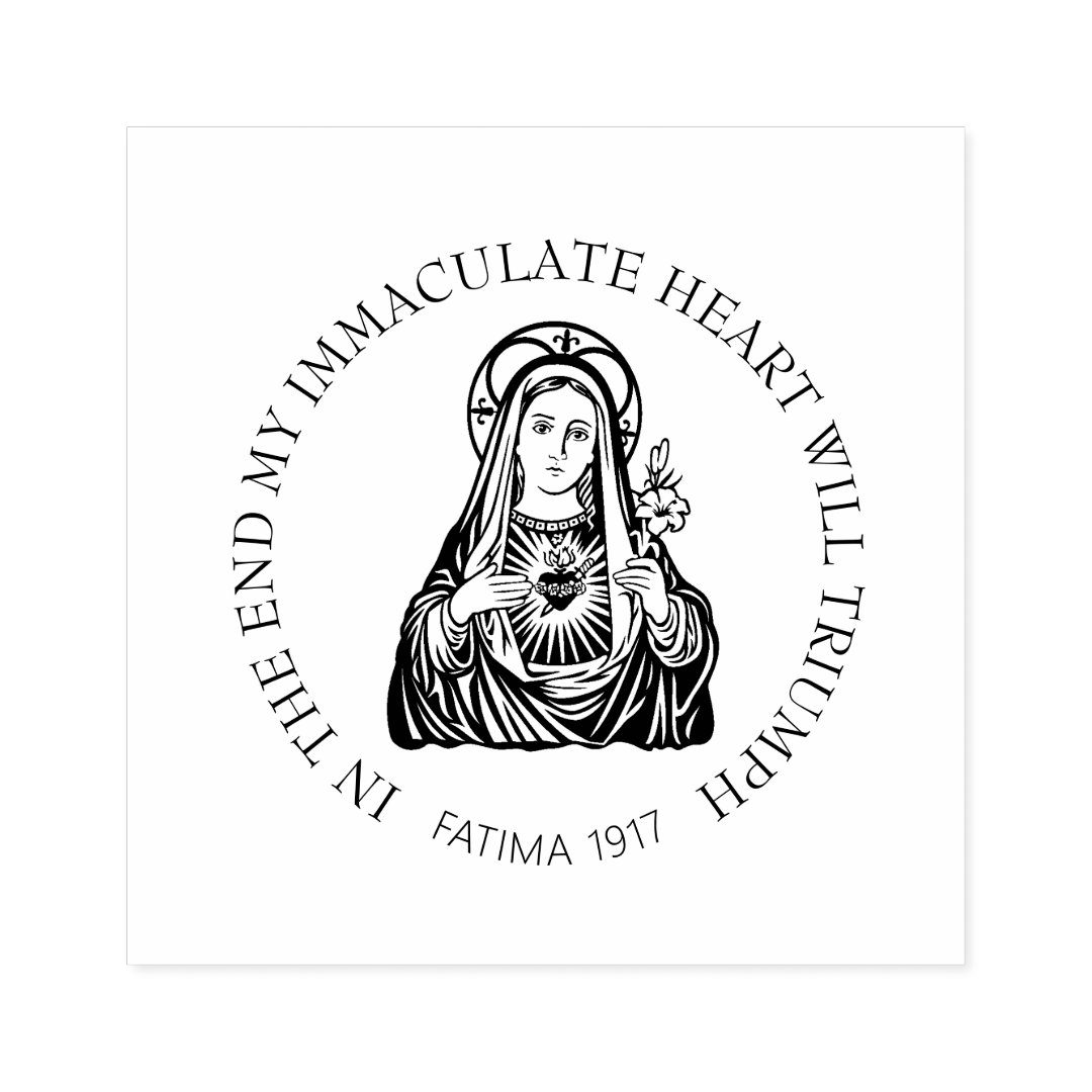 Immaculate Heart of Virgin Mary Catholic Religious Rubber Stamp | Zazzle