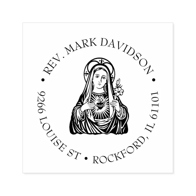 Immaculate Heart of Virgin Mary Catholic Religious Rubber Stamp | Zazzle