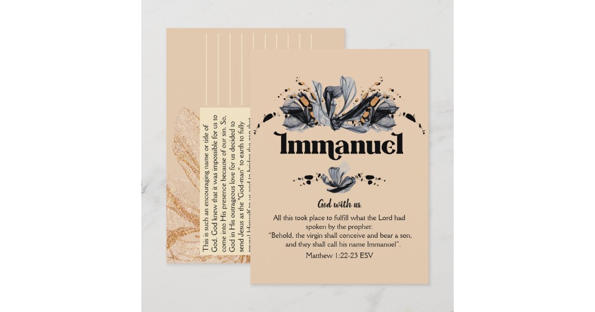 Immanuel | Names of God Devotional Bible Postcard | Zazzle