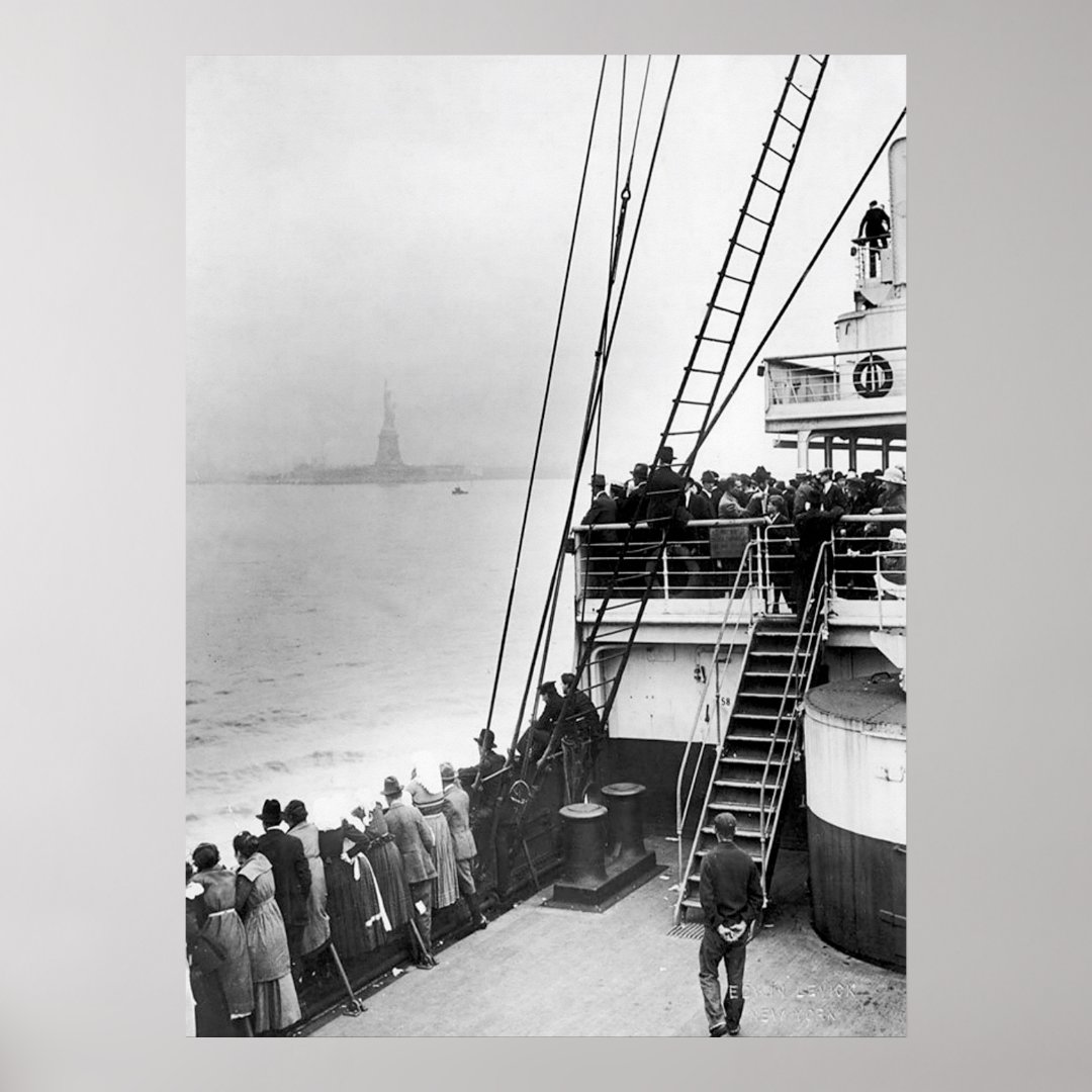 Immigrants Viewing The Statue of Liberty Photo Poster | Zazzle