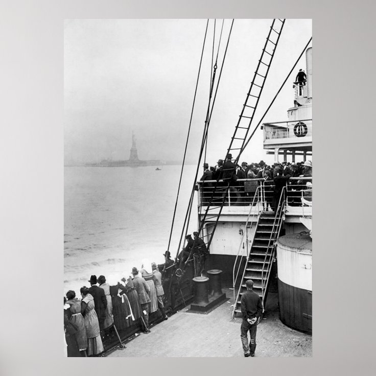 Immigrants Viewing The Statue of Liberty Photo Poster | Zazzle