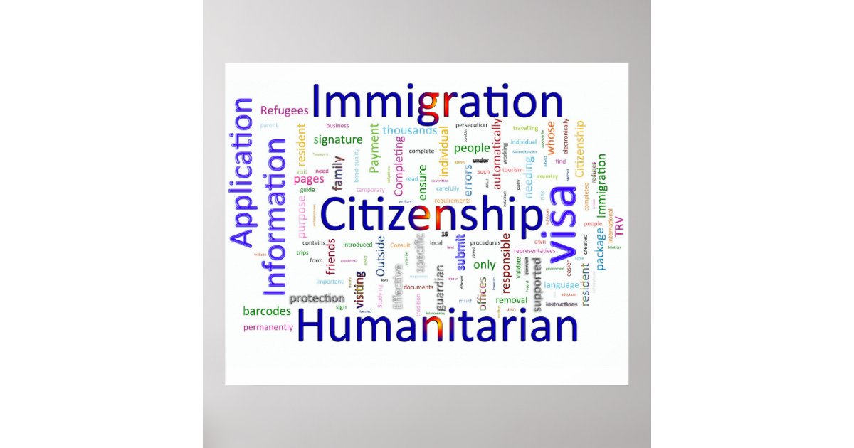 Immigration and Citizenship Related Text Poster | Zazzle