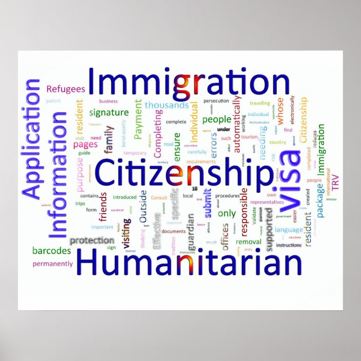 Immigration and Citizenship Related Text Poster | Zazzle.com