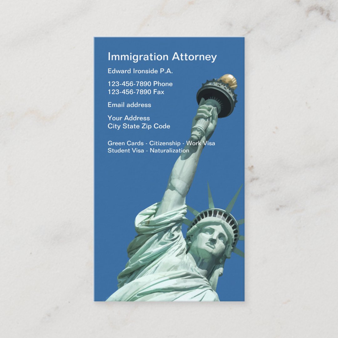 Immigration Law Attorney Business Card Template | Zazzle