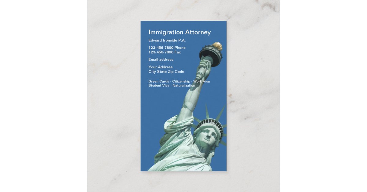 Immigration Law Attorney Business Card Template | Zazzle