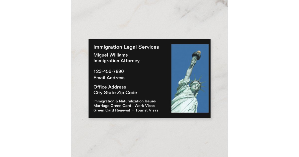 Immigration Law Attorney Business Cards | Zazzle