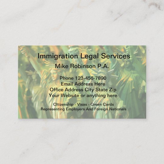 Immigration Lawyer And Legal Services Business Card | Zazzle.com