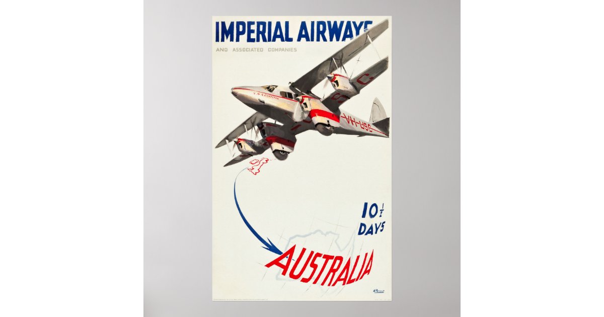 Imperial Airways Travel Poster | Zazzle