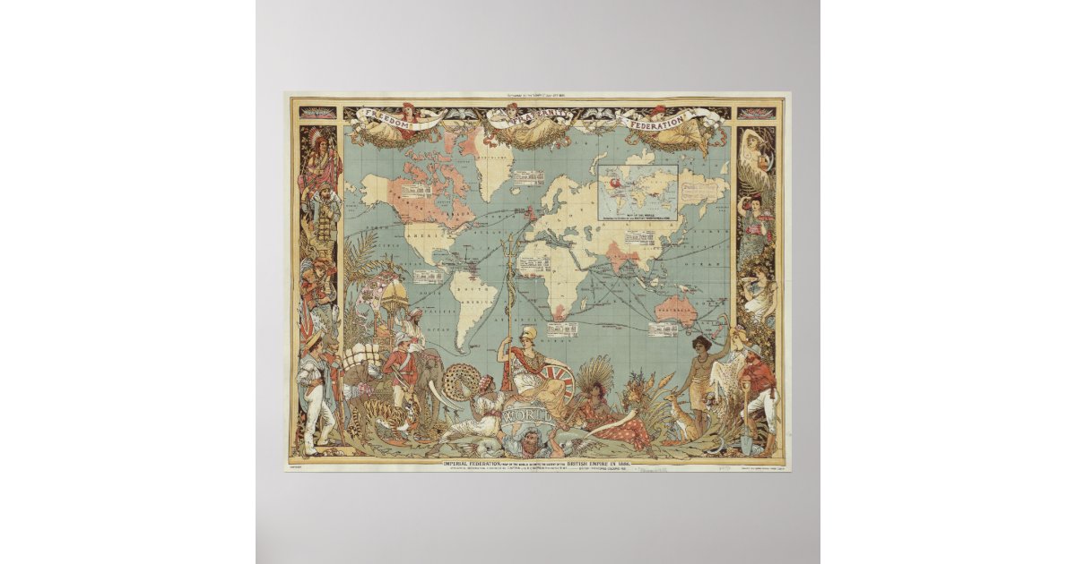 Imperial Federation 1886 | Walter Crane Poster | Zazzle