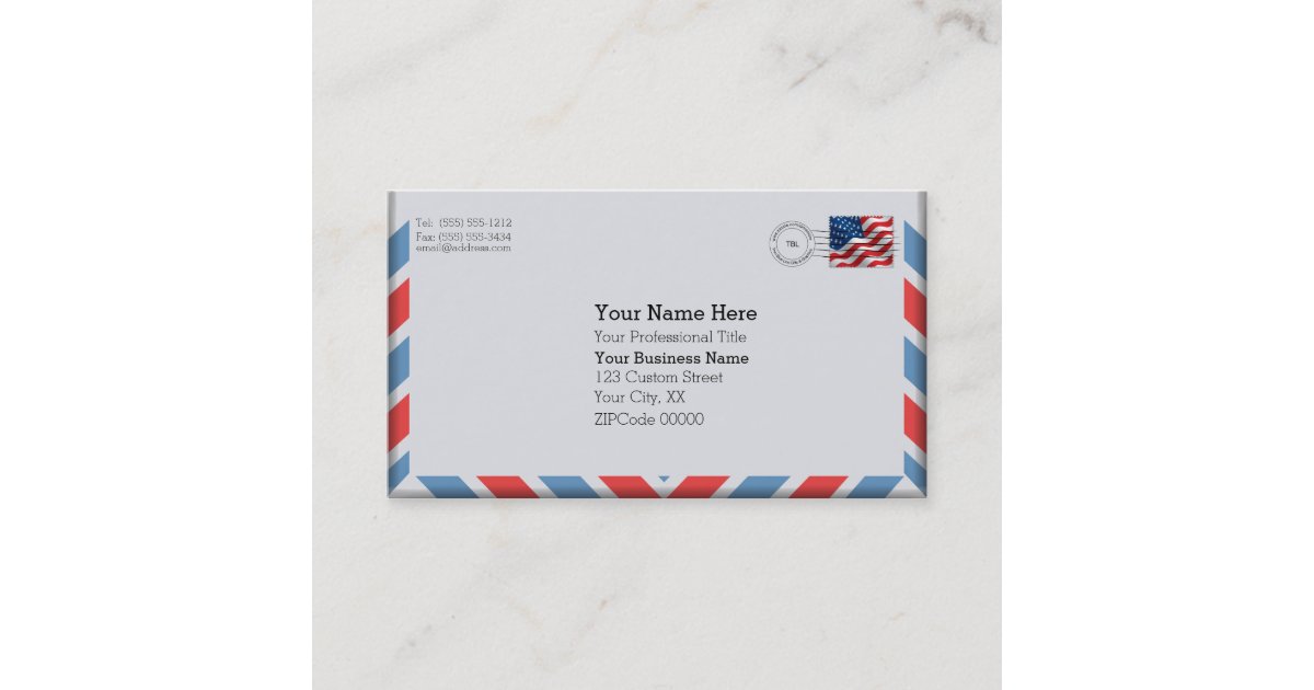 Important Air Mail Envelope Business Card | Zazzle