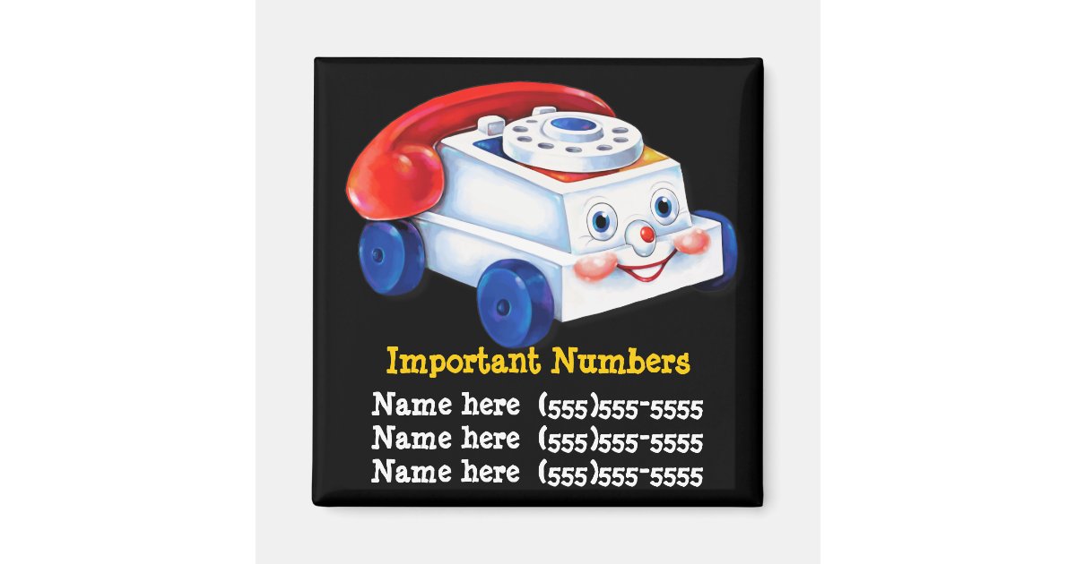 IMPORTANT phone number magnet | Zazzle
