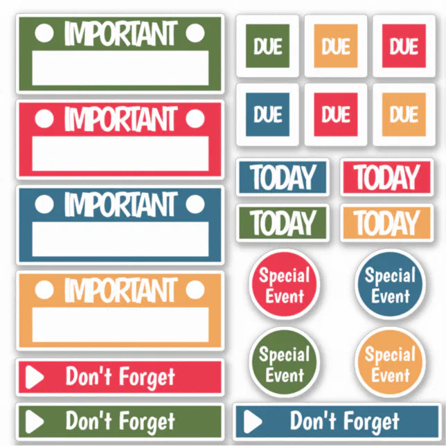 Important Reminder Planner Sticker | Zazzle