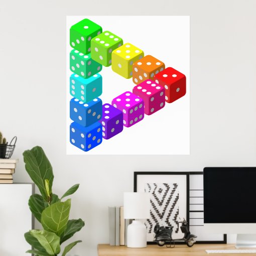 Impossible Dice Triangle Poster | Zazzle