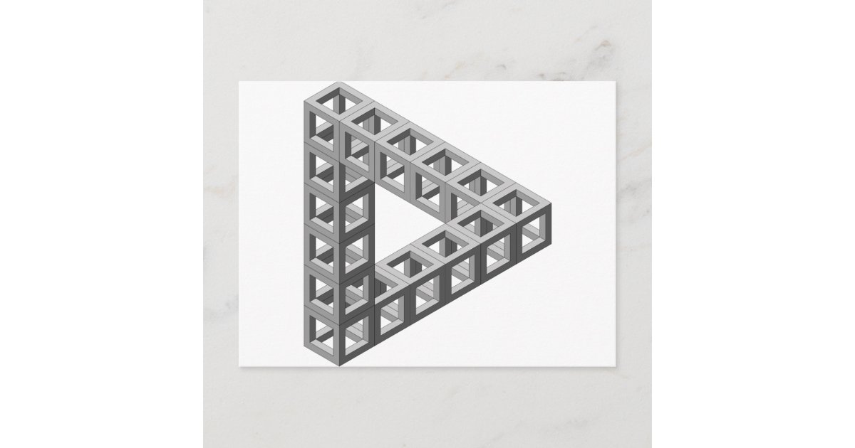Impossible Optical Illusion Triangle Postcard | Zazzle