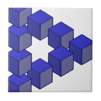 Impossible Staircase of Squares Optical Illusion Tiles