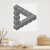 Impossible Triangle Optical Illusion Poster | Zazzle