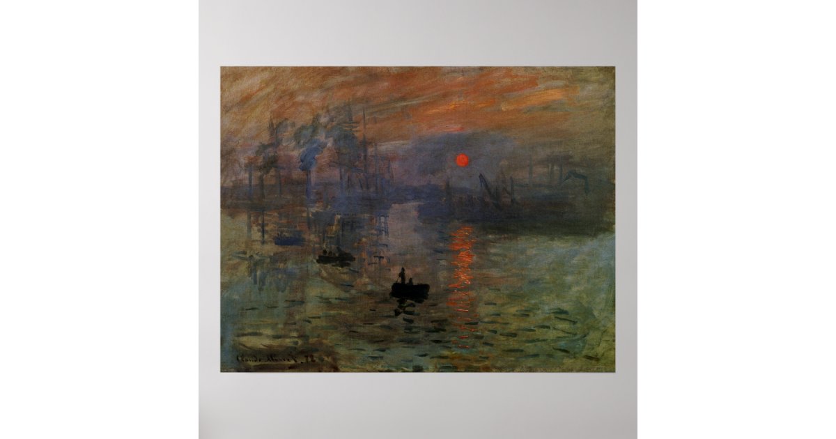 Impression Sunrise by Claude Monet, Vintage Art Poster | Zazzle