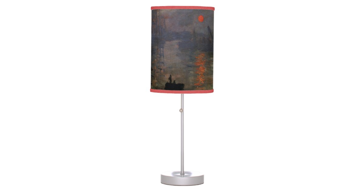 Impression Sunrise by Claude Monet, Vintage Art Table Lamp | Zazzle