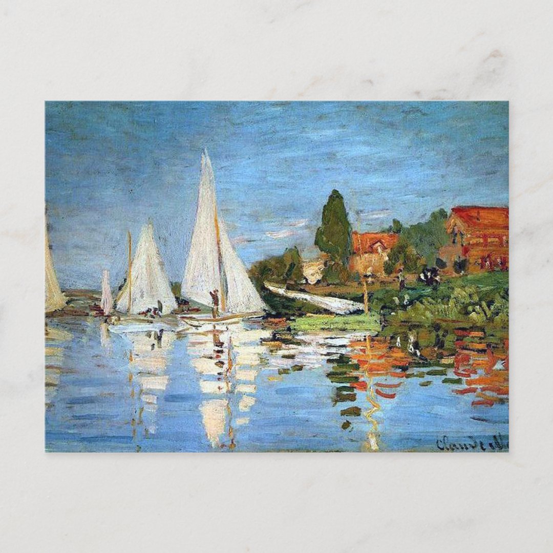 Impressionism Boats Fine Art Postcard | Zazzle