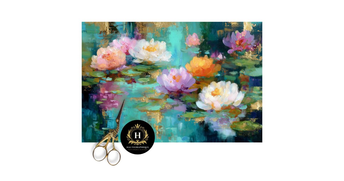 Impressionist Water Lily Pond Decoupage Tissue Paper | Zazzle