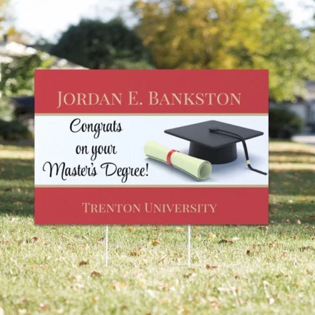 Impressive Master's Degree! Graduation yard sign | Zazzle
