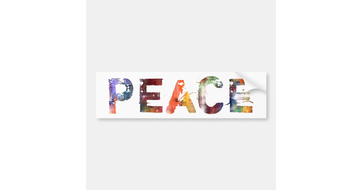 In A Word: Peace Bumper Sticker | Zazzle
