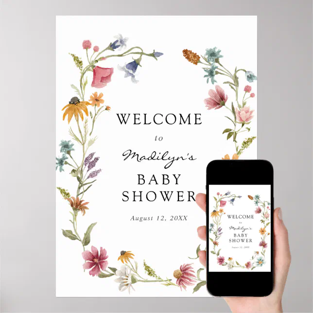 In Bloom Baby Shower Welcome Poster | Zazzle