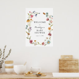 In Bloom Baby Shower Welcome Poster | Zazzle