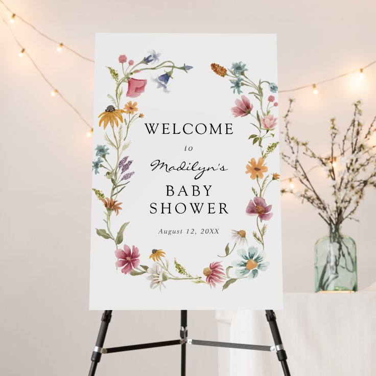In Bloom Baby Shower Welcome Sign | Zazzle