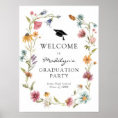 In Bloom Wildflower Graduation Party Welcome Sign | Zazzle