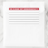 In Case of Emergency Information Sticker | Zazzle