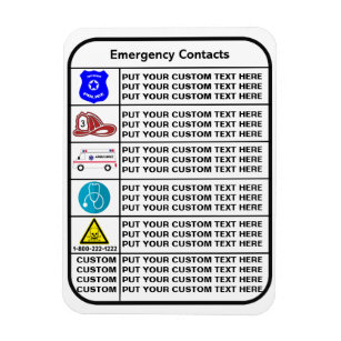 Emergency Contact Magnets | Zazzle