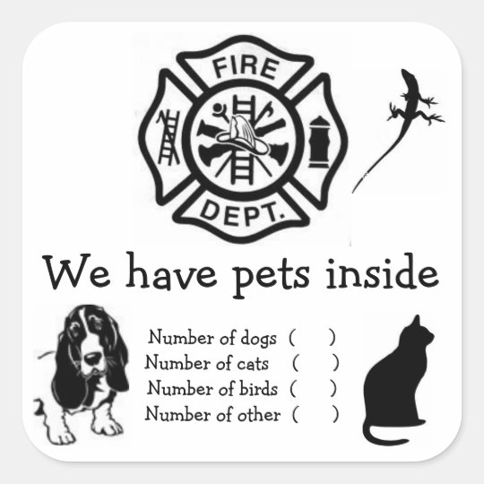 In Case of Fire Pets Stickers | Zazzle.com