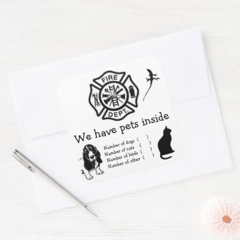 In Case of Fire Pets Stickers | Zazzle
