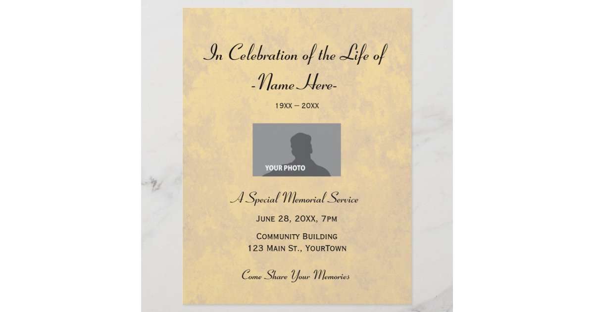 In Celebration of Life Memorial Event Flyer | Zazzle