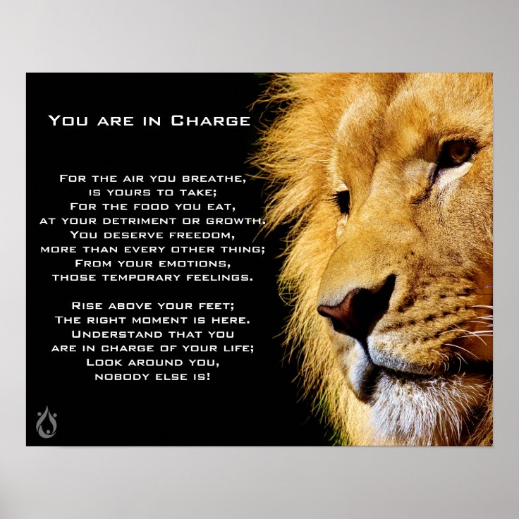 In Charge Lion Poster | Zazzle