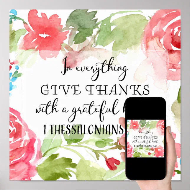 In everything, give thanks | scripture art poster | Zazzle