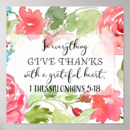 In everything, give thanks | scripture art poster | Zazzle