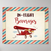 In flight beverages Sign Airplane Bar Food Table | Zazzle