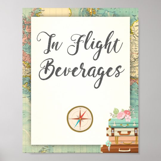 In Flight Beverages Travel Adventure Drinks Sign | Zazzle.com