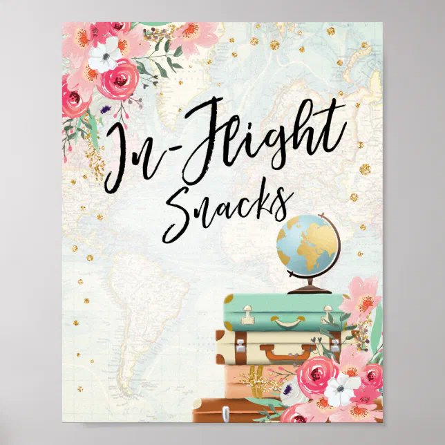In-Flight snacks Bar sign Travel Shower Adventure | Zazzle