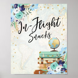 In-Flight Snacks Bar sign Travel Shower Adventure | Zazzle