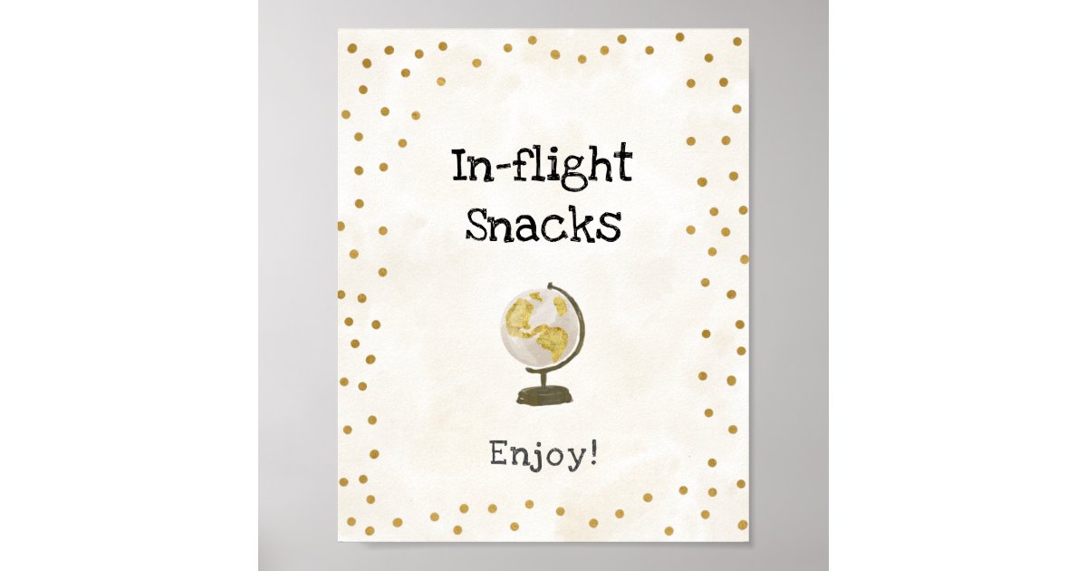 In-flight snacks Bridal Shower Sign | Zazzle