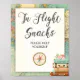 In Flight Snacks Travel Adventure Food Table Sign | Zazzle