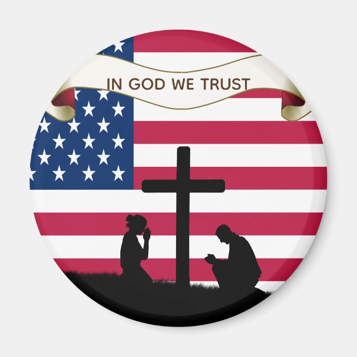 In God We Trust Praying Cross Custom Size Magnet | Zazzle
