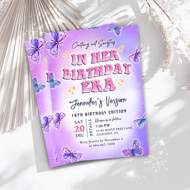 In Her Birthday Era Birthday Party Invitation | Zazzle