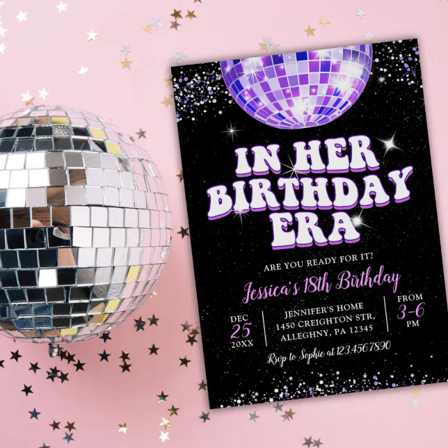 In Her Birthday Era Birthday Party Invitation | Zazzle